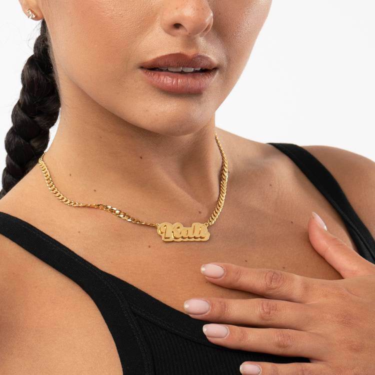 Pop Up Name Necklace - Double Plated in 18K Gold Plating - MyNameNecklace