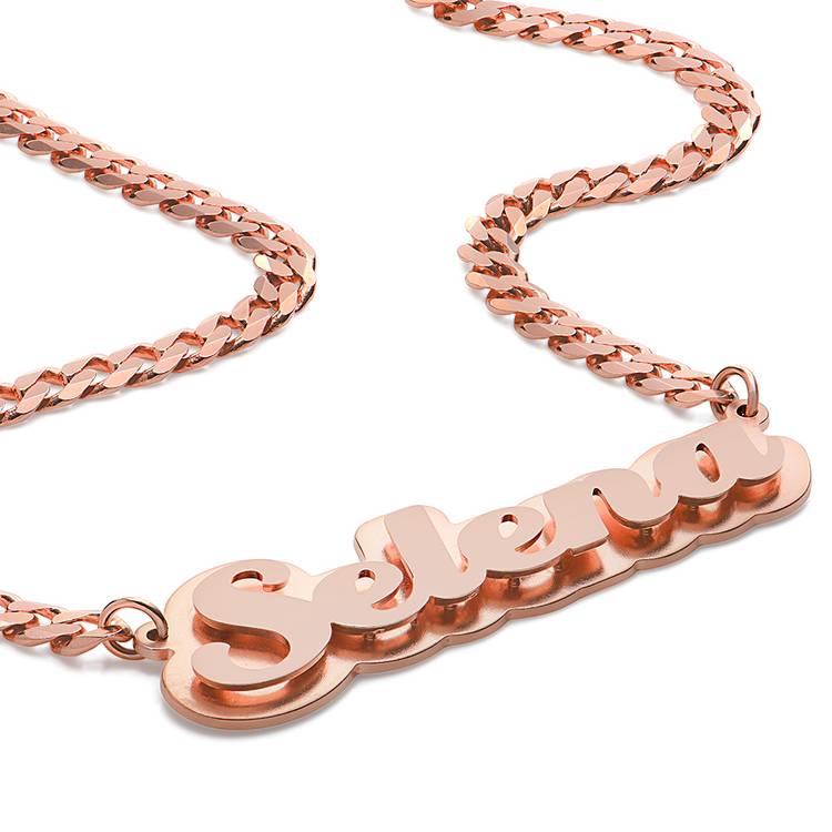 Pop Up Name Necklace - Double Plated in 18K Rose Gold Plating ...