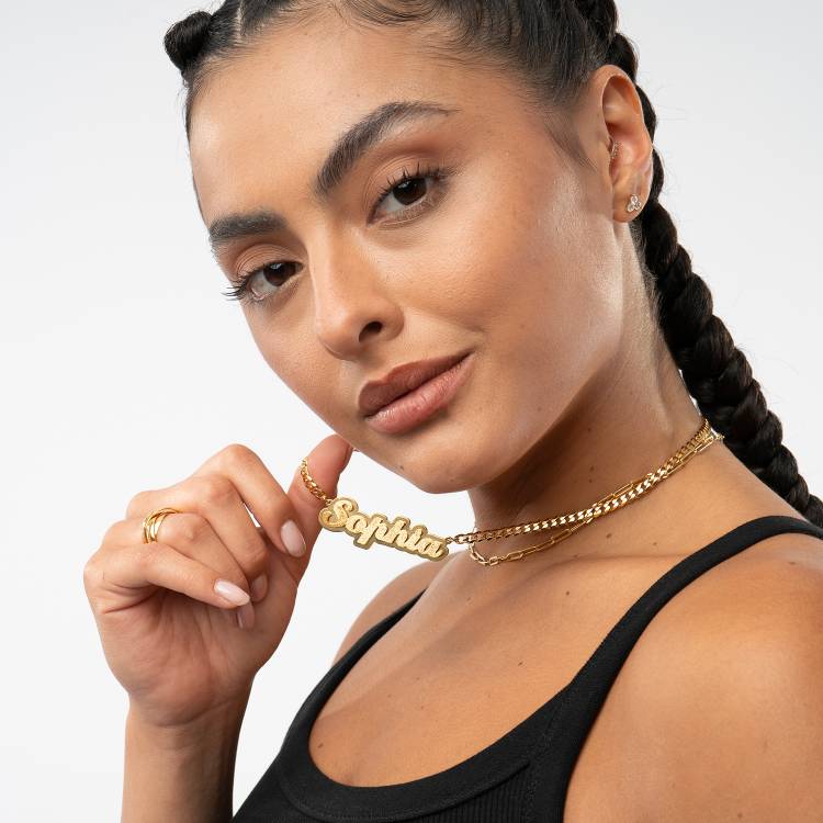 Stand Out Name Necklace - Double Plated in 18K Gold Plating - My Name ...