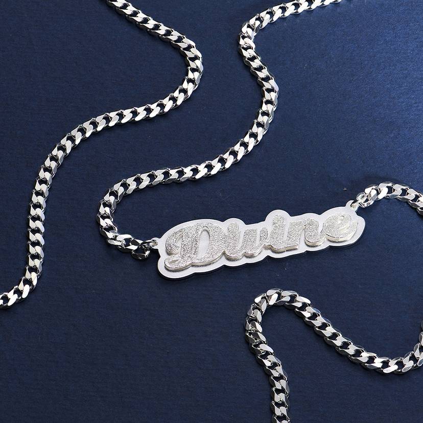 Stand Out Name Necklace - Double Plated in Sterling Silver - My Name ...