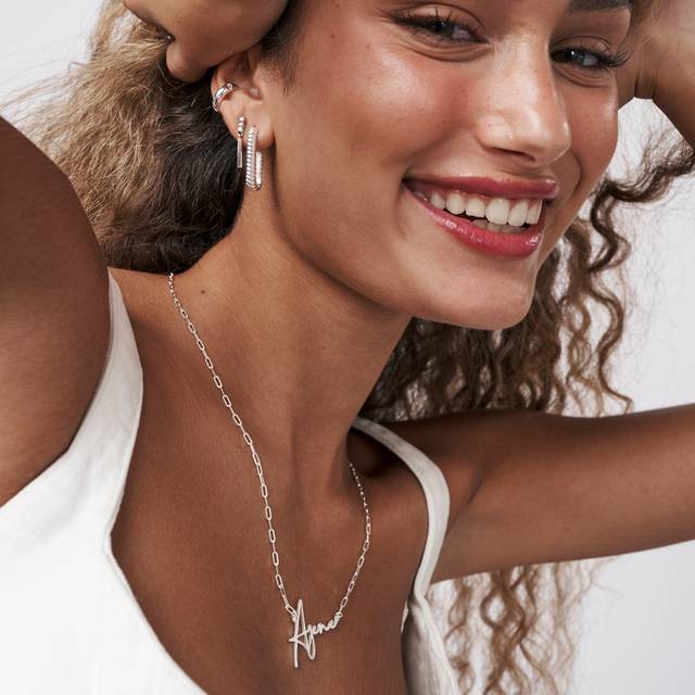 Glow Up Name Necklace in Sterling Silver - MyNameNecklace