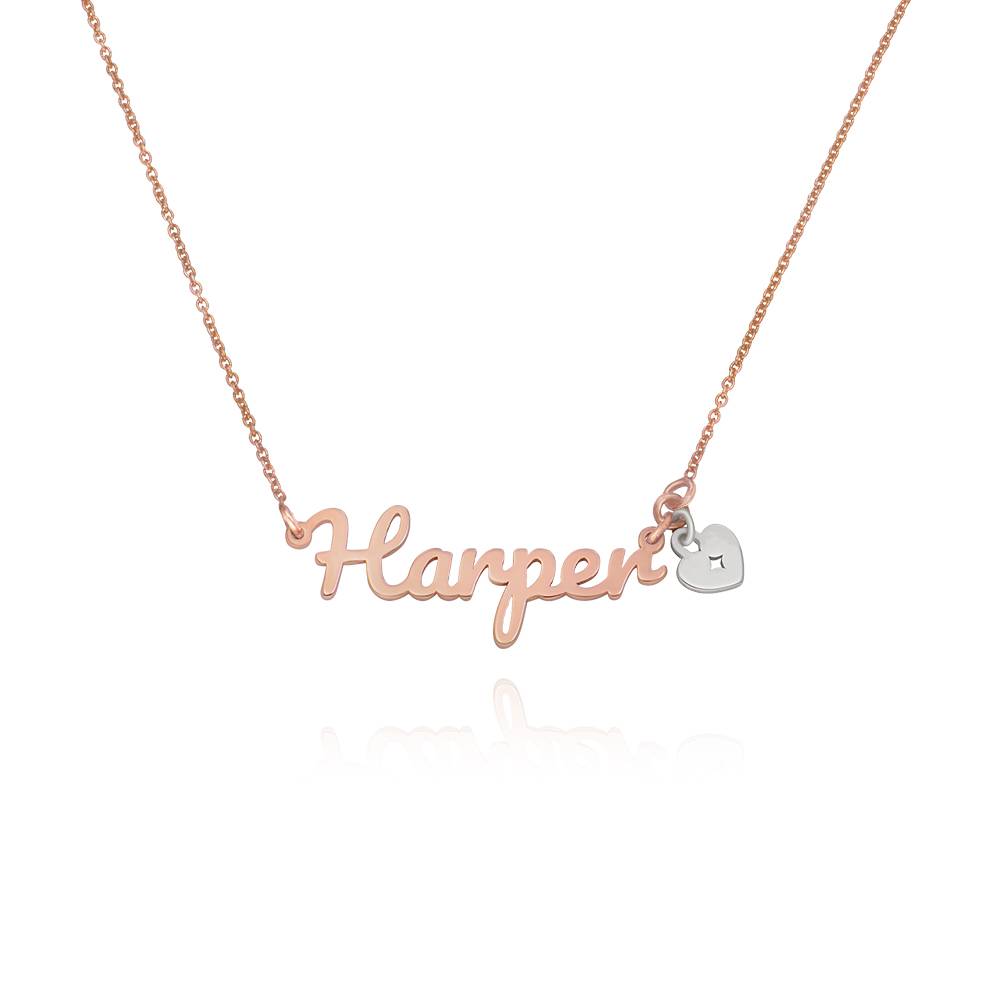 Extra Love Name Necklace in 18K Rose Gold Plating - MyNameNecklace