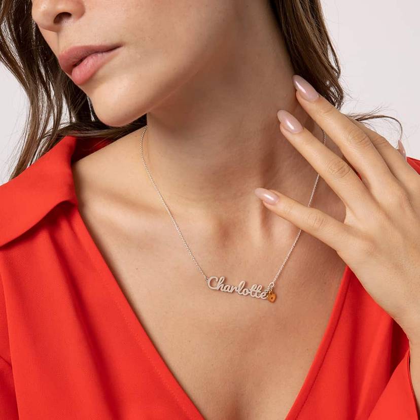 Extra Love Name Necklace in Sterling Silver - MyNameNecklace