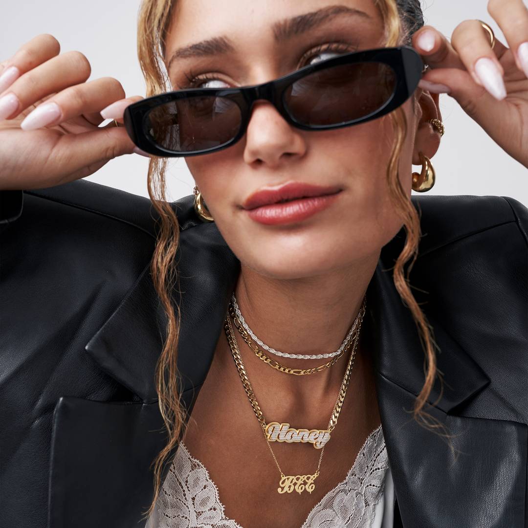 Iconic Double Plated Name Necklace in Mixed Metal - My Name Necklace
