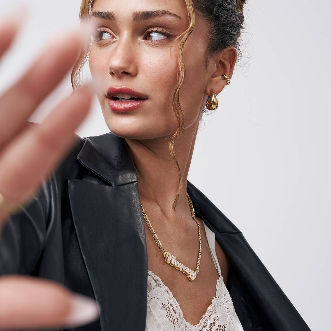 Iconic Double Plated Name Necklace in Mixed Metal - My Name Necklace