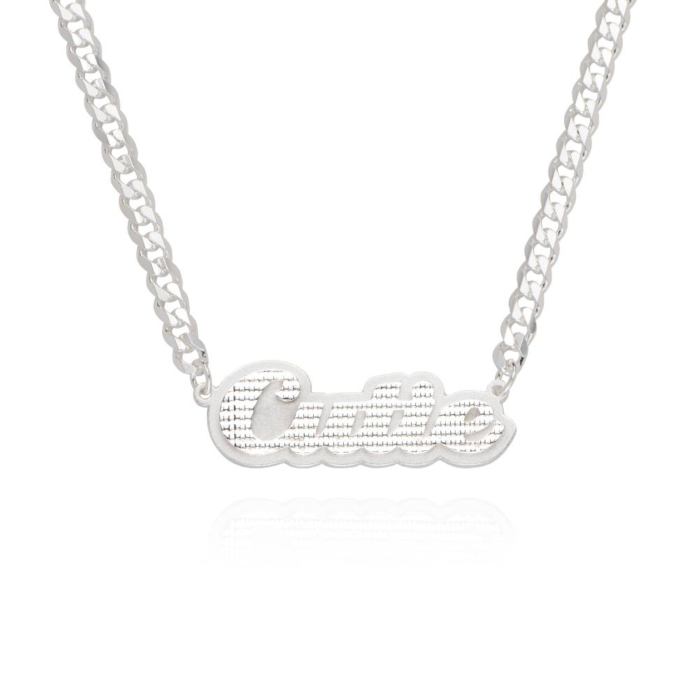 Iconic Double Plated Name Necklace in Sterling Silver - MyNameNecklace