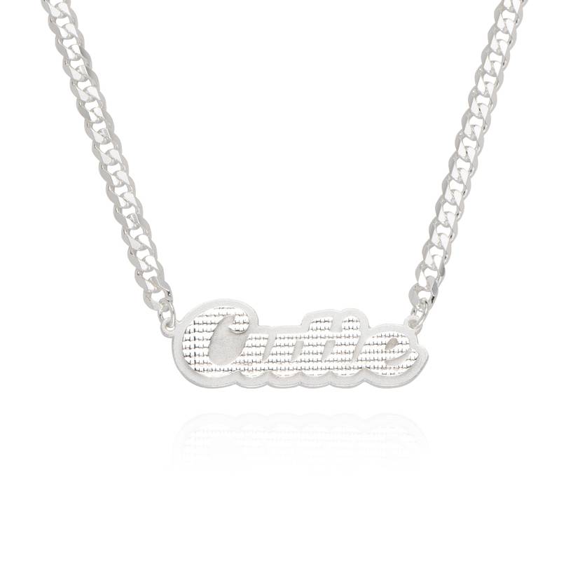 Iconic Double Plated Name Necklace in Sterling Silver - MyNameNecklace