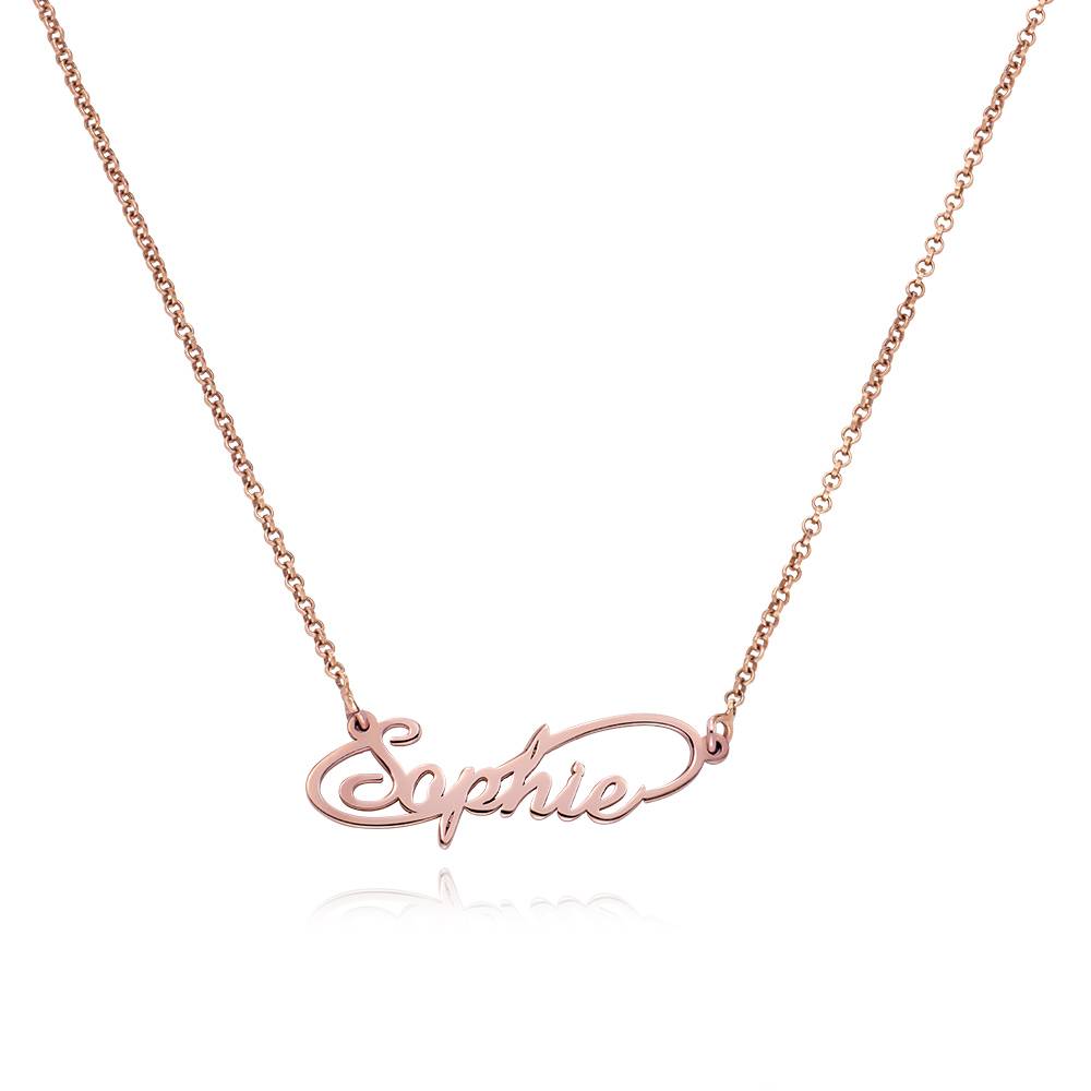 18K Rose Gold Wavy Infinity Name Necklace - My Name Necklace