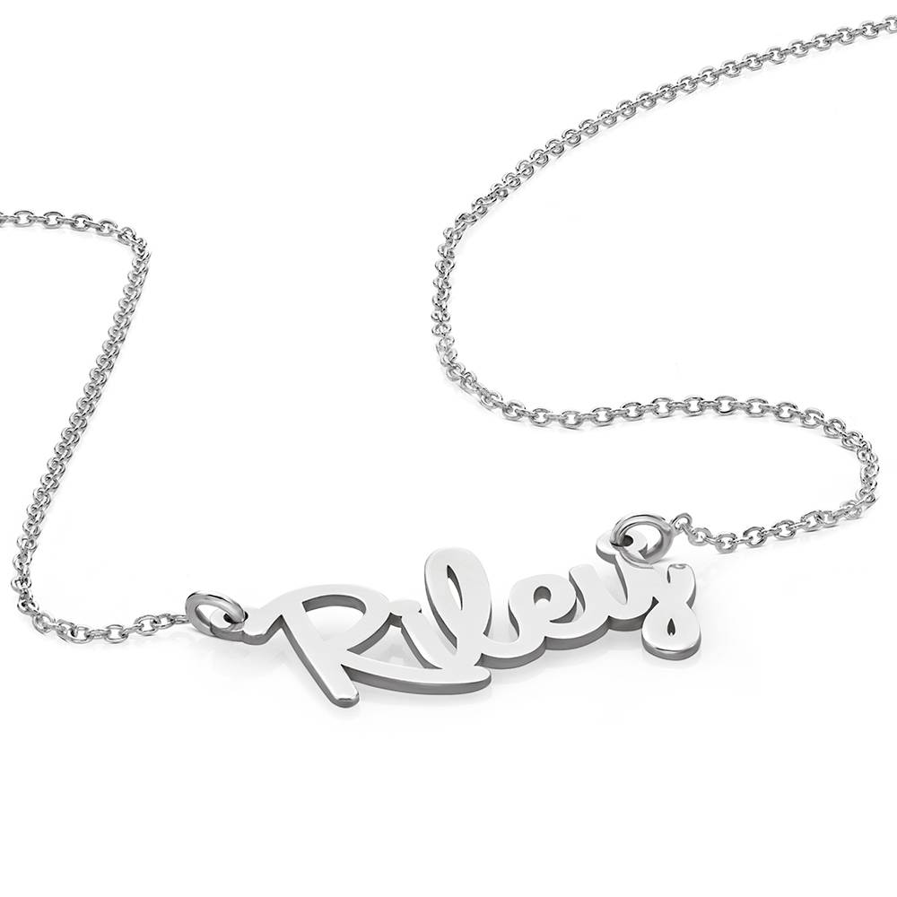 Kris Cursive Name Necklace - 14K White Gold - MyNameNecklace