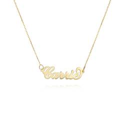 Carrie Style Cursive Name Necklace - 14K Yellow Gold - MyNameNecklace