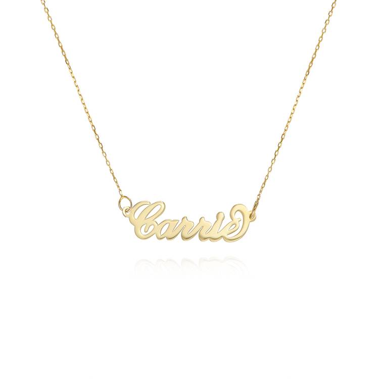Carrie Style Cursive Name Necklace - 14K Yellow Gold - My Name Necklace