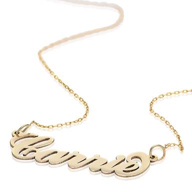 Carrie Style Cursive Name Necklace - 14K Yellow Gold - MyNameNecklace