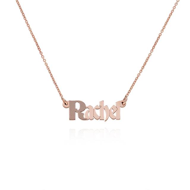 Gothic Name Necklace In 18k Rose Gold Plating Mynamenecklace