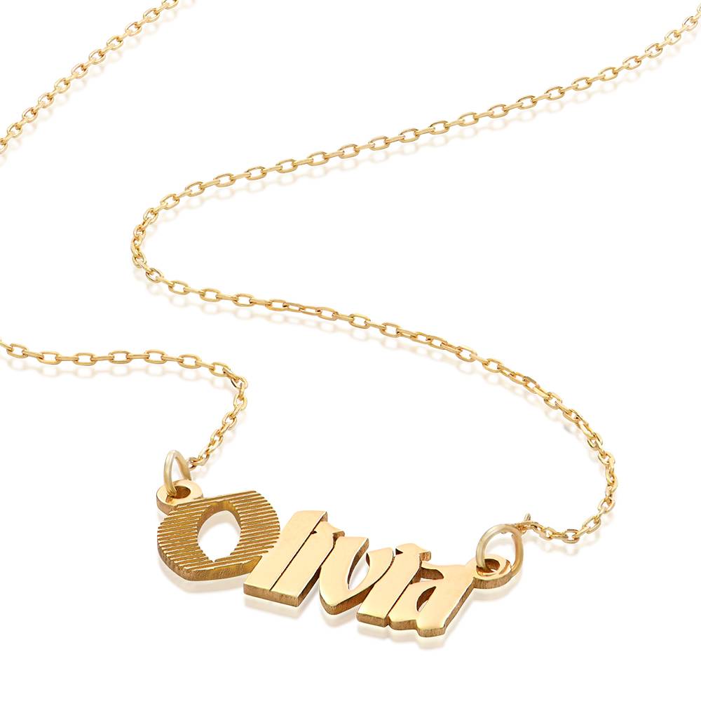 Gothic Name Necklace in 14K Yellow Gold - MyNameNecklace