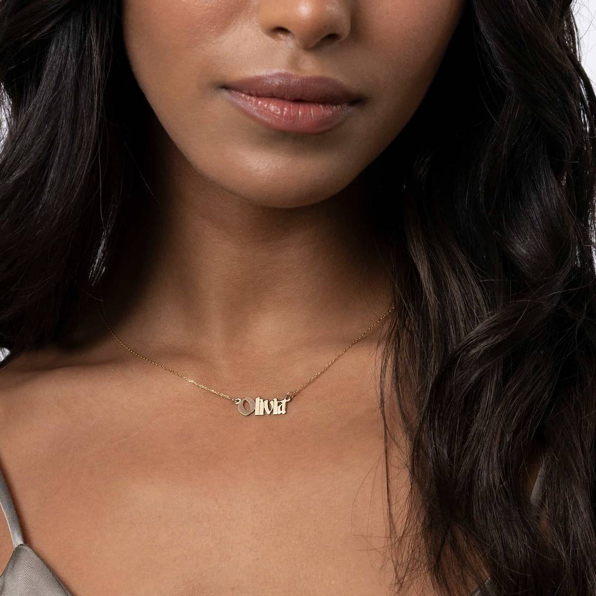 Gothic Name Necklace in 14K Yellow Gold - MyNameNecklace