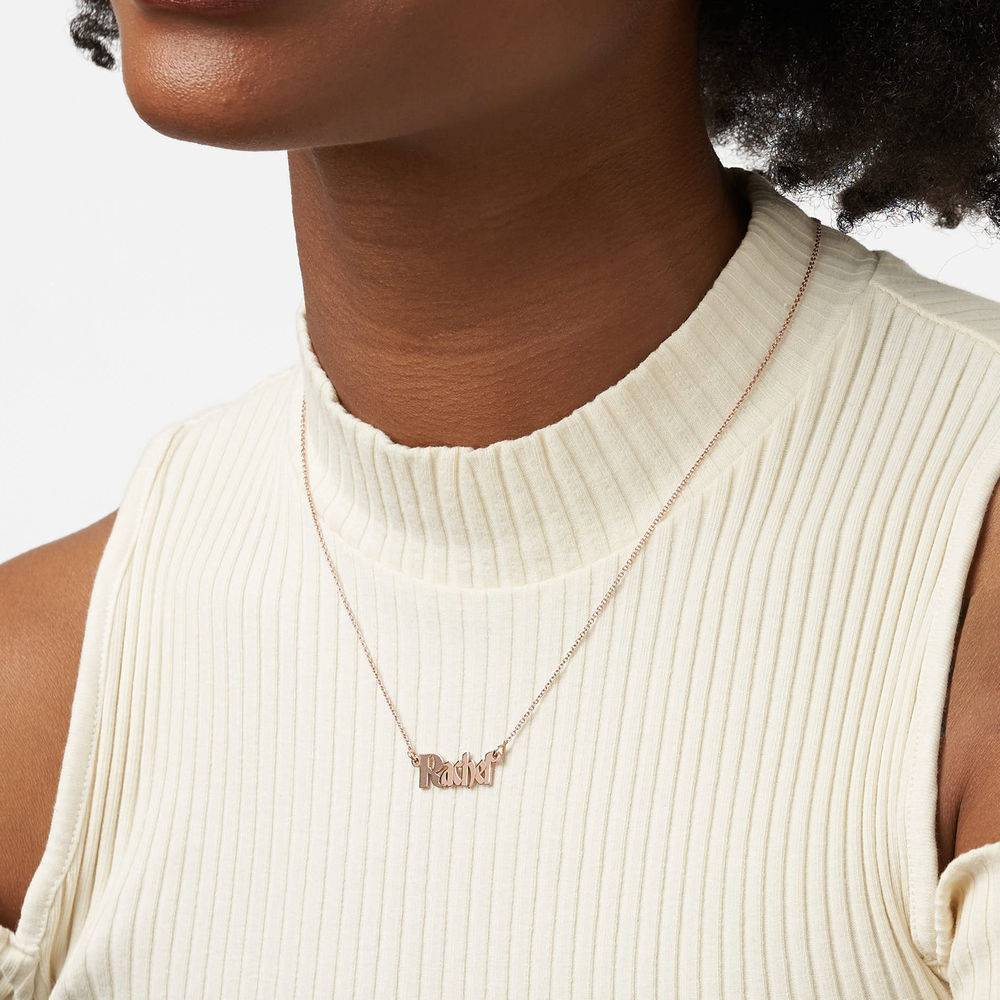 Gothic Name Necklace in 18K Rose Gold Plating - MyNameNecklace