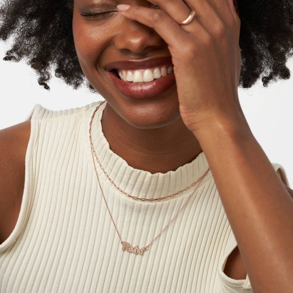 Gothic Name Necklace in 18K Rose Gold Plating - MyNameNecklace