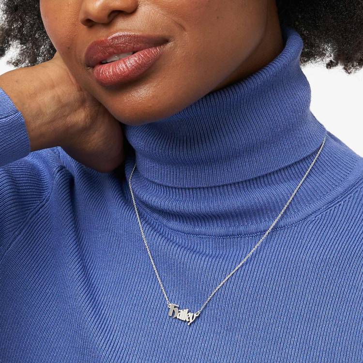 Gothic Name Necklace in Sterling Silver - My Name Necklace