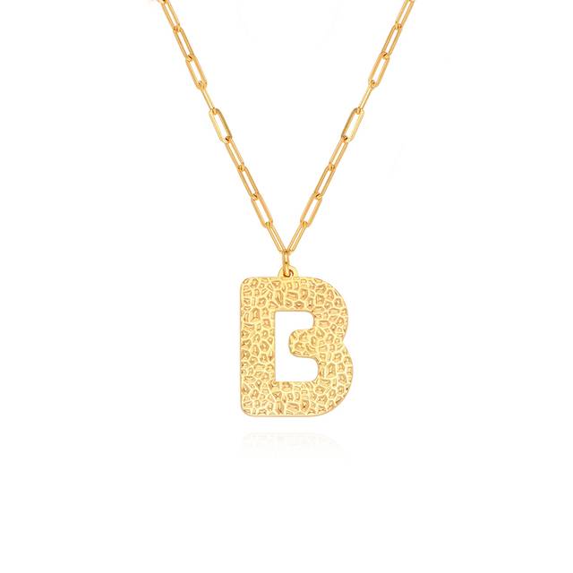 XL Luv Paperclip Initial Necklace in 18K Gold Plating - My Name Necklace
