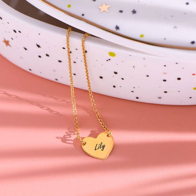 Classic Heart Name Necklace - 18K Gold-Plated - MyNameNecklace