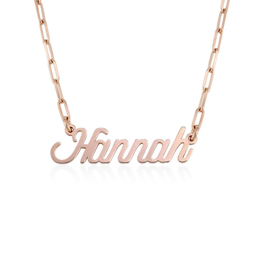 Babe Paperclip Name Necklace in Rose Gold Plating - My Name Necklace