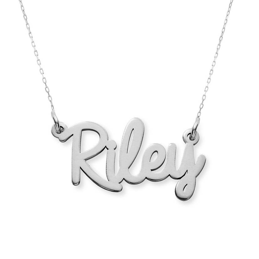 Kris Cursive Name Necklace - 14K White Gold - MyNameNecklace