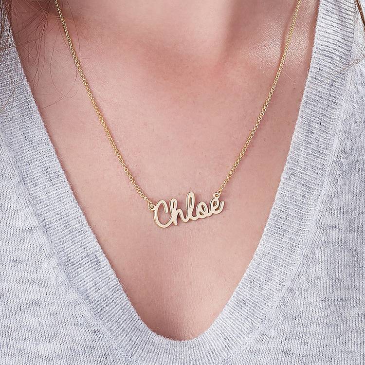 Kris Cursive Name Necklace in Gold Vermeil - MyNameNecklace