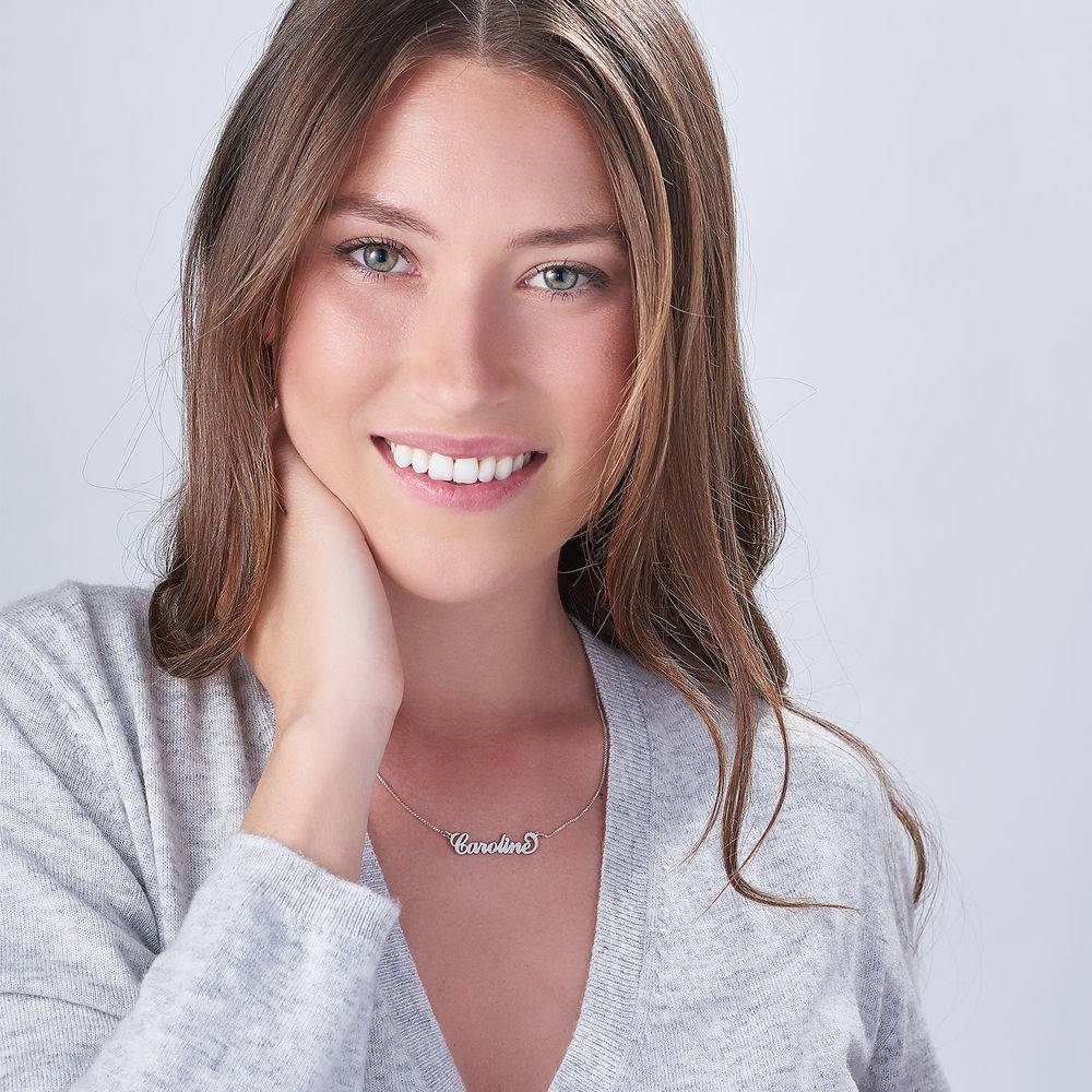 Carrie Style Cursive Name Necklace - 14K White Gold - MyNameNecklace