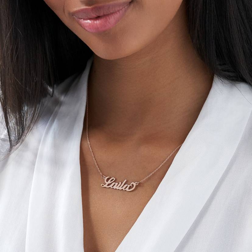 Carrie Style Cursive Name Necklace - Rose Gold - MyNameNecklace