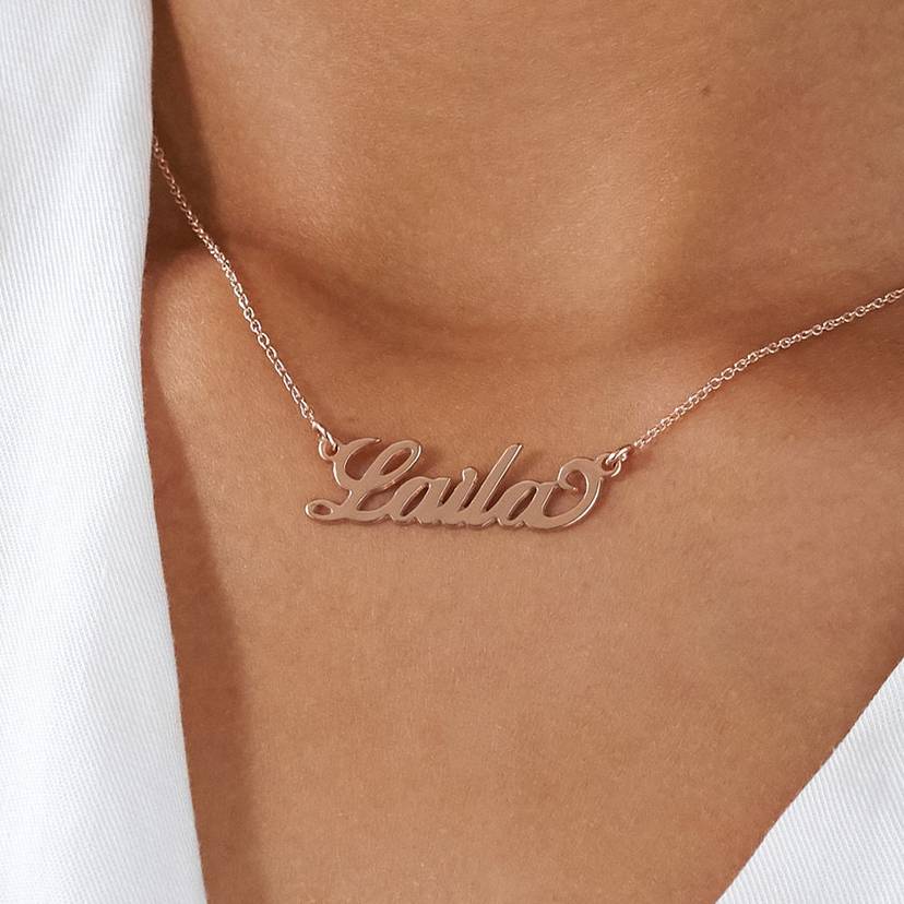 Carrie Style Cursive Name Necklace - Rose Gold - MyNameNecklace