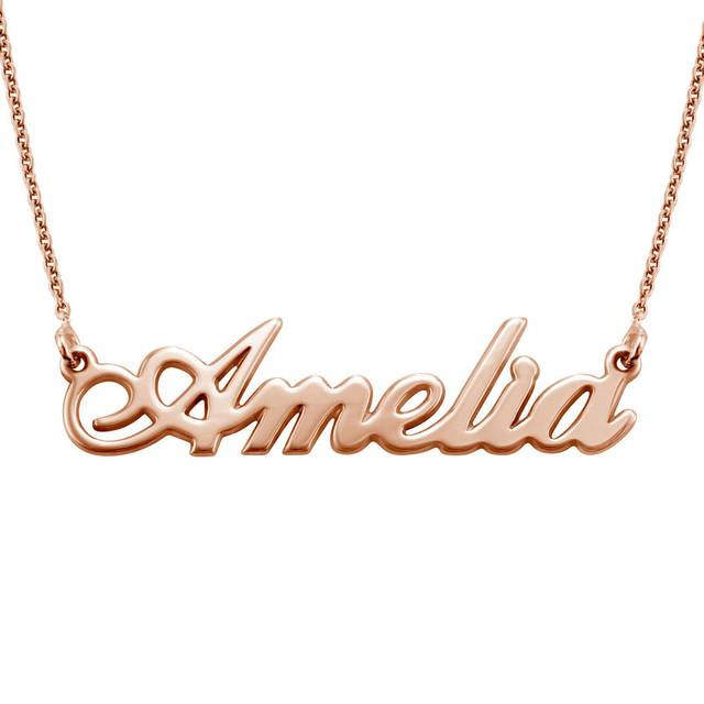 Small Rose Vermil Classic Name Necklace - MyNameNecklace